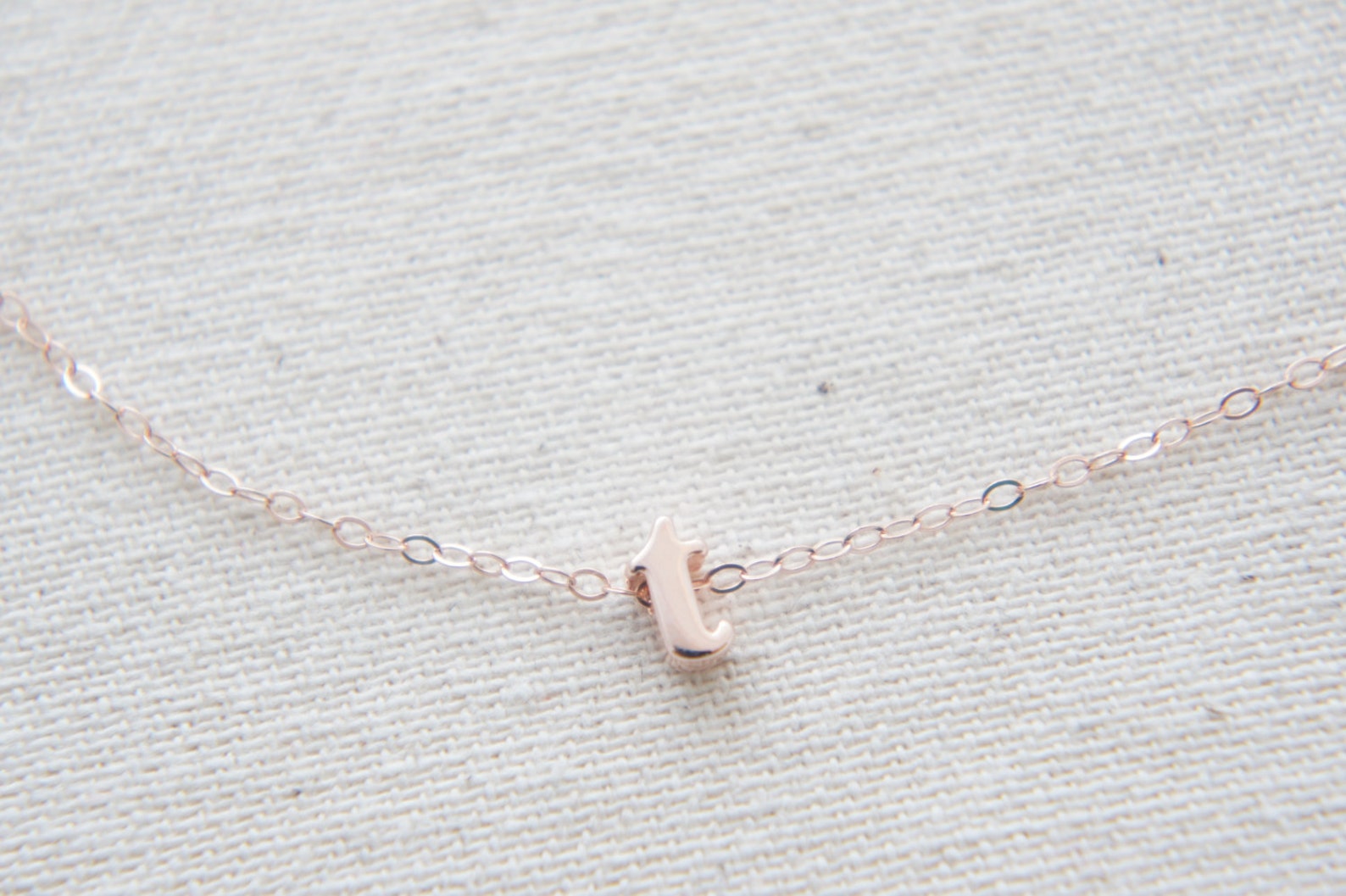 Rose Gold Letter Alphabet Initial t Necklace | Etsy