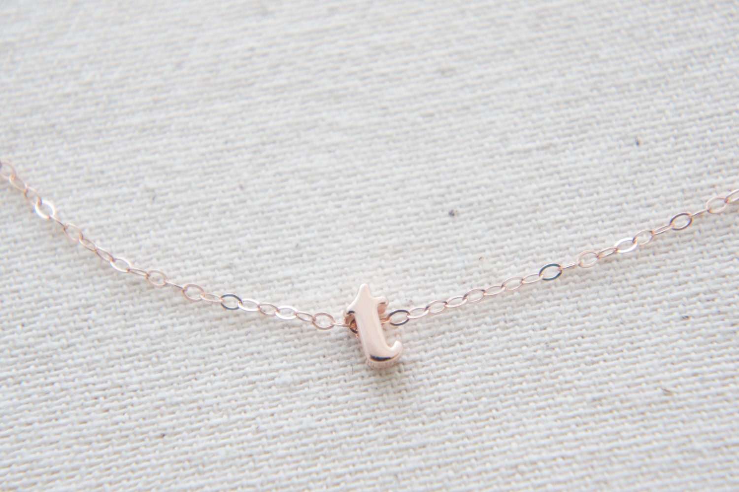 Rose Gold Letter Alphabet Initial t Necklace | Etsy