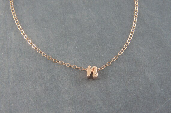 Cursive Rose Gold Letter Alphabet Initial n | Etsy