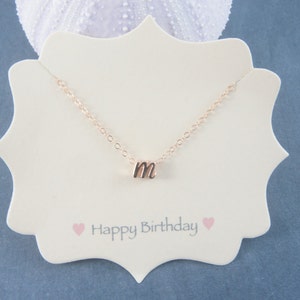 Cursive Rose Gold Letter, Alphabet, Initial m Necklace, Birthday Gift ...