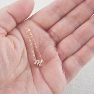 Cursive Rose Gold Letter, Alphabet, Initial m Necklace, Birthday Gift ...