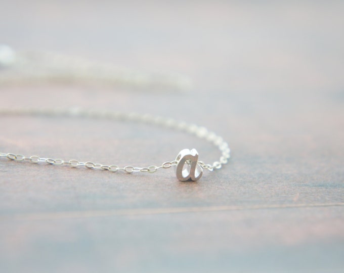 Cursive Silverletter, Alphabet, Initial "a" Necklace, Birthday Gift ...