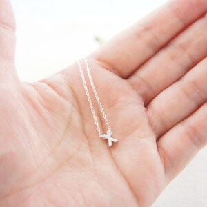 Silver Letter, Alphabet, Initial Capital x Necklace, Birthday Gift ...