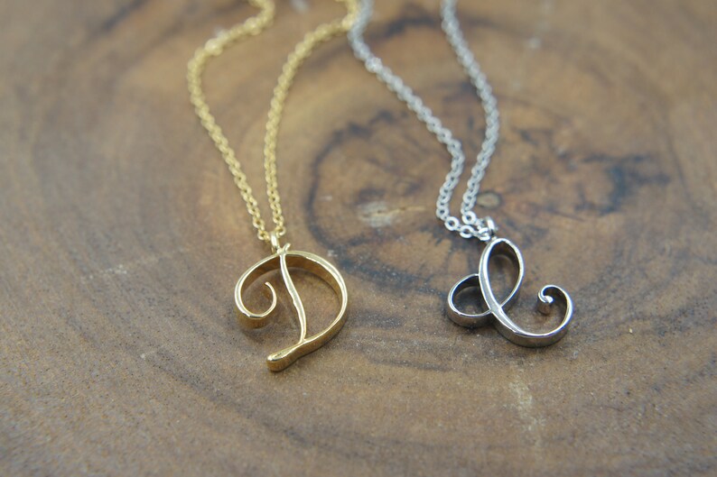 Capital Cursive Gold or Silver Letter Alphabet Initial - Etsy