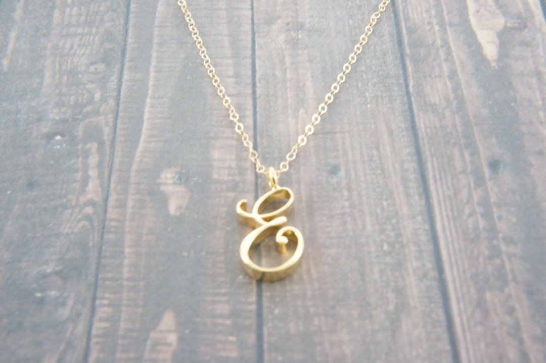 Capital Cursive Gold or Silver Letter, Alphabet, Initial e Necklace ...
