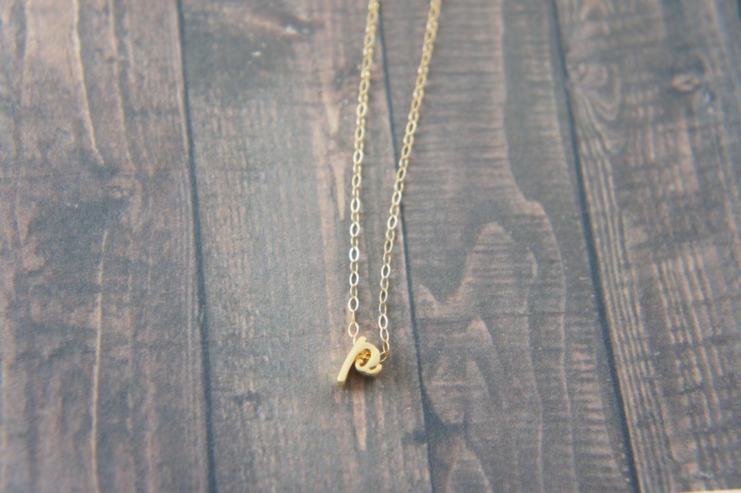 Cursive Gold Letter Alphabet Initial p Necklace - Etsy