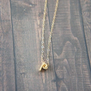 Cursive Gold Letter Alphabet Initial p Necklace - Etsy