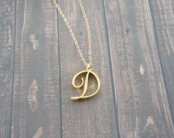 Cursive Rose Gold Letter Alphabet Initial d - Etsy