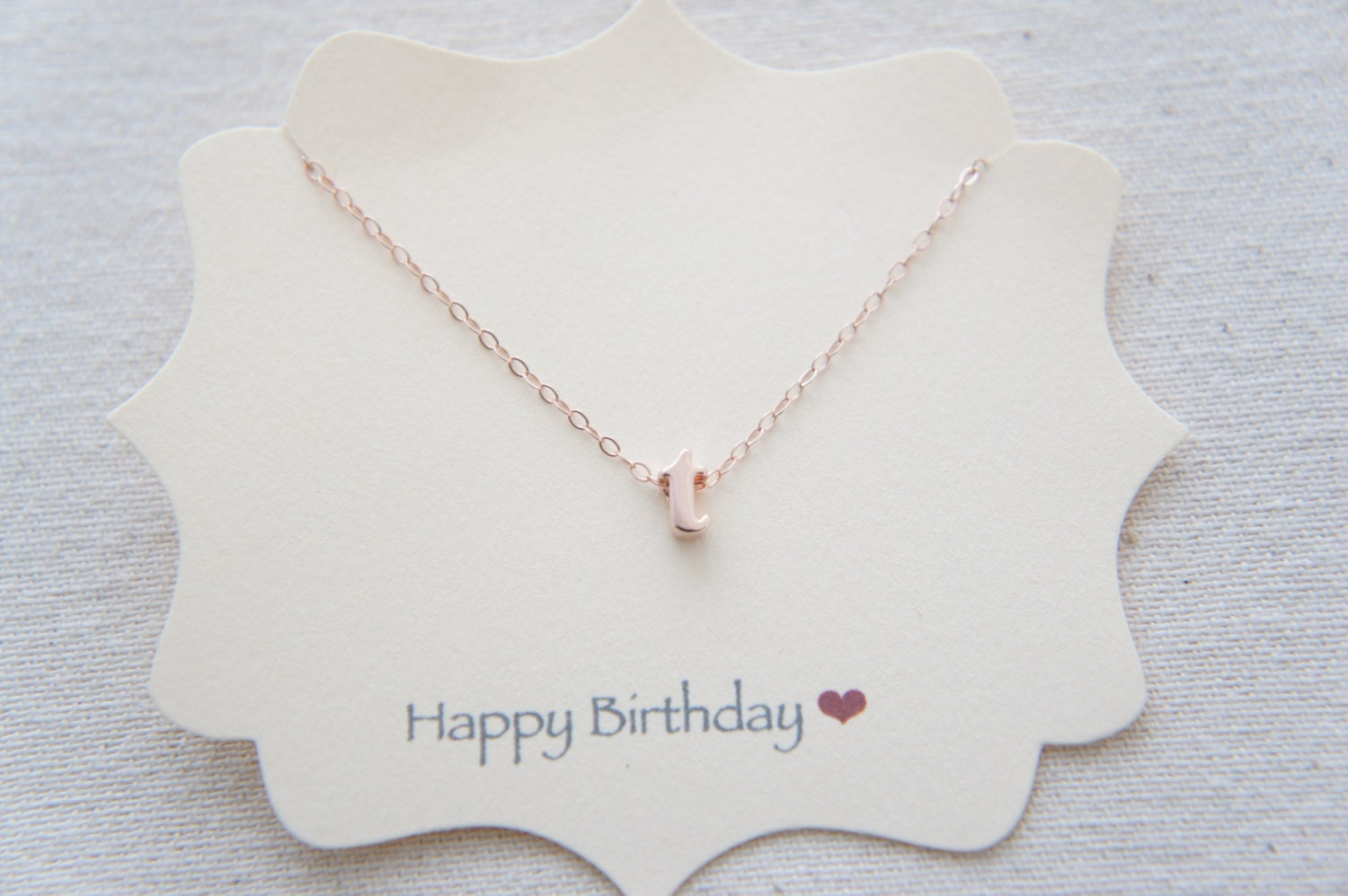 Rose Gold Letter Alphabet Initial t Necklace | Etsy