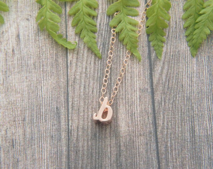 Cursive Rose Gold Letter, Alphabet, Initial "b" Necklace, Birthday Gift ...