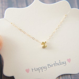 Cursive Gold Letter, Alphabet, Initial x Necklace, Birthday Gift, Lucky ...