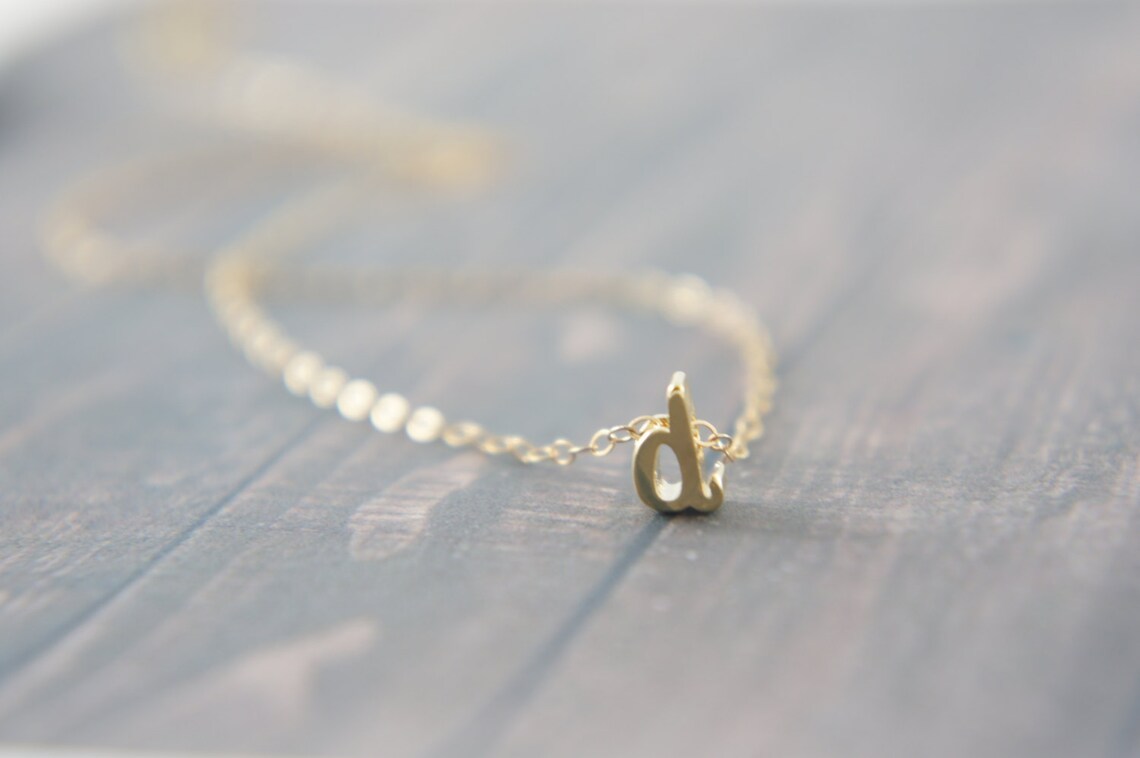 Cursive Gold Letter Alphabet Initial d Necklace - Etsy