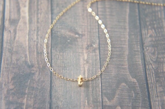 Cursive Gold Letter Alphabet Initial t Necklace | Etsy