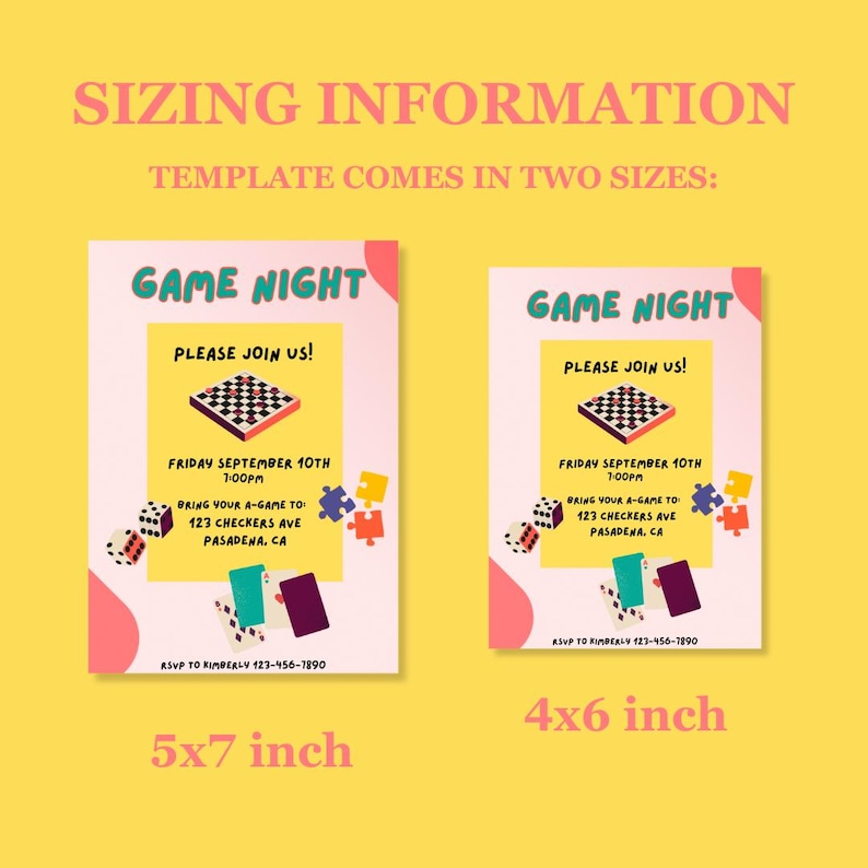 Game Night Flyer Template Editable Family Game Night Template Printable ...