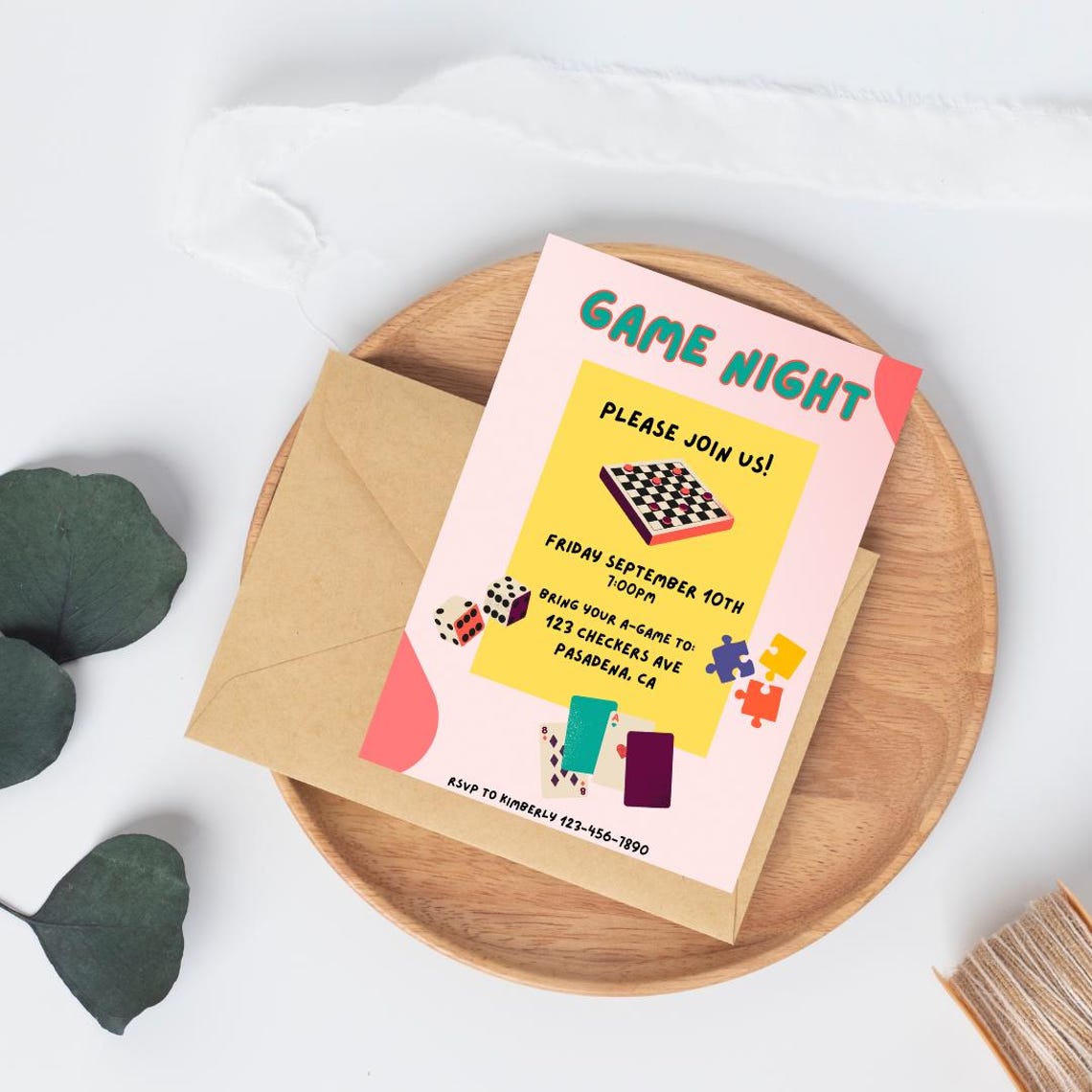 Game Night Flyer Template Editable Family Game Night Template Printable ...