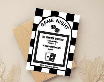 Game Night Flyer Template Editable Family Game Night Template Printable ...