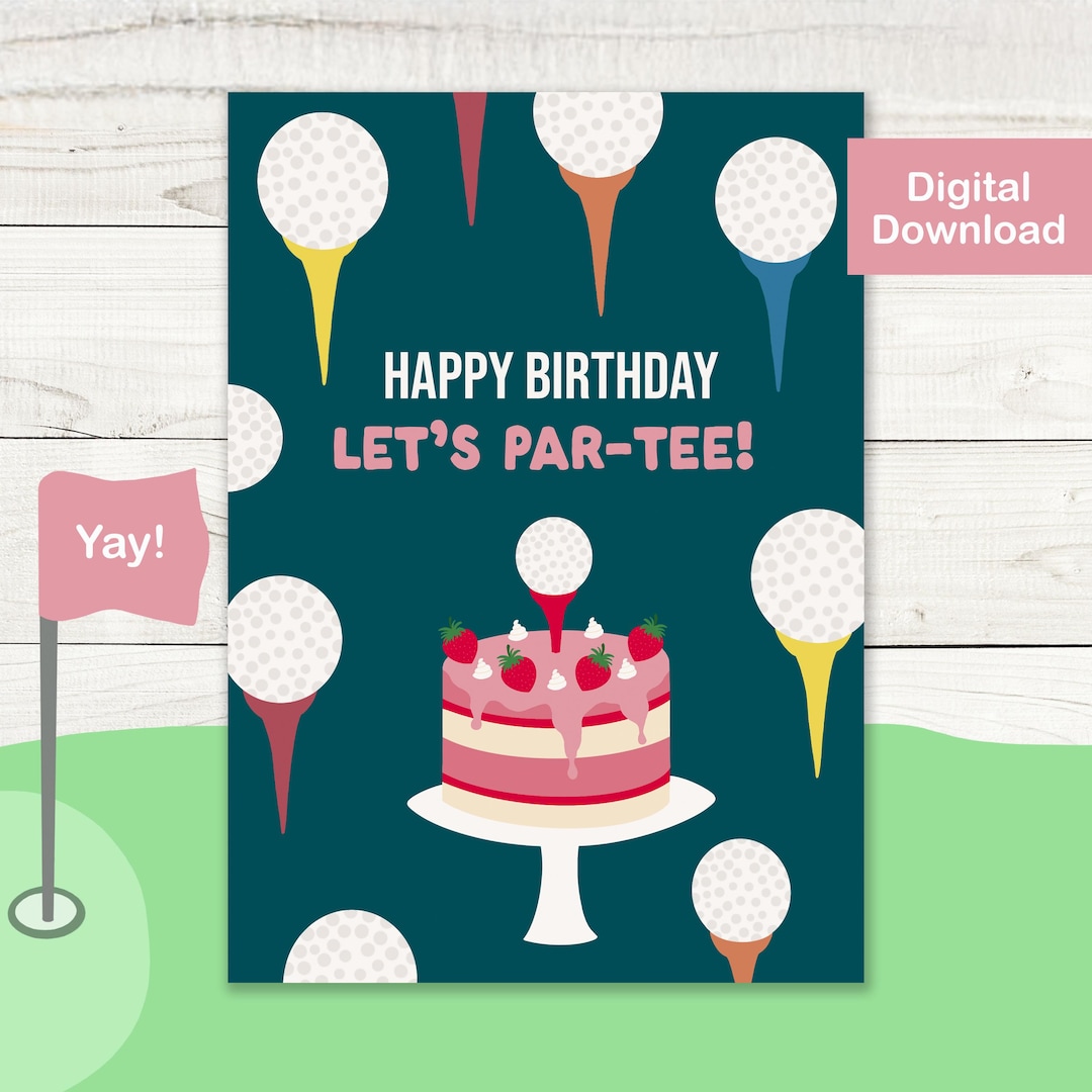 Printable Golf-themed Birthday Card - Instant Digital Download ...