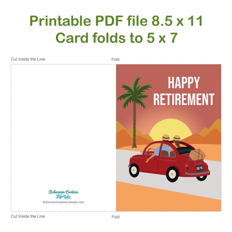 Printable Retirement Card - Instant Digital Download - Say Congrats on ...