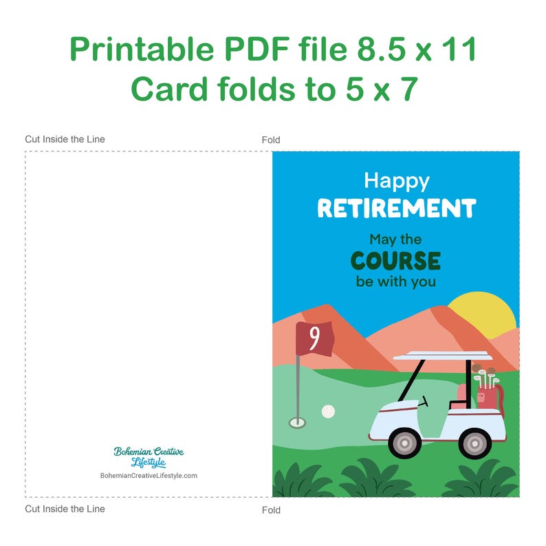 Golf Retirement Card: Funny Printable Congratulations (digital Download ...