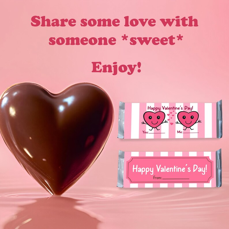 Printable Valentine's Candy Wrappers: 5 Love Designs (digital Download ...