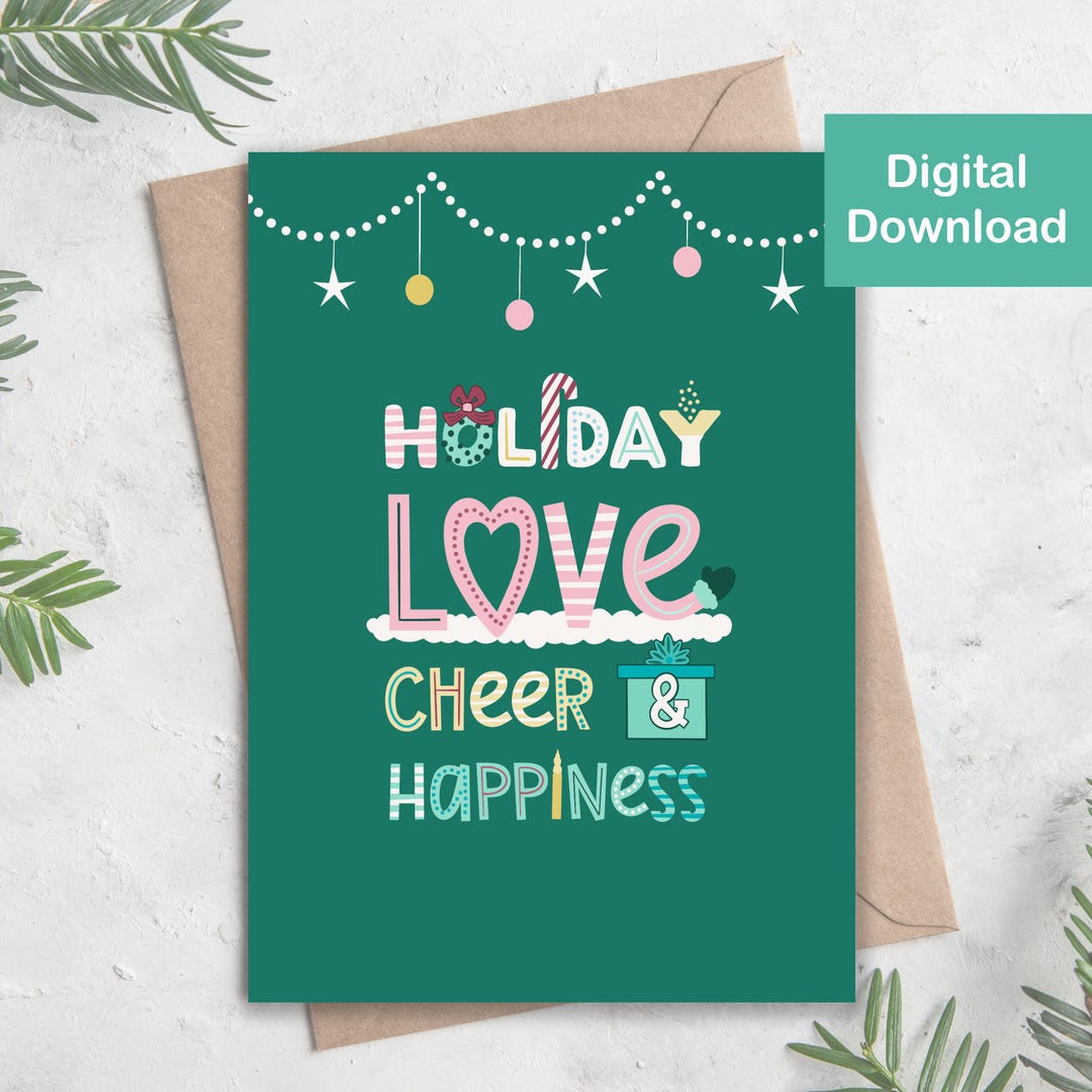 Holiday Love Card: Printable Seasons Greetings (digital Download) - Etsy