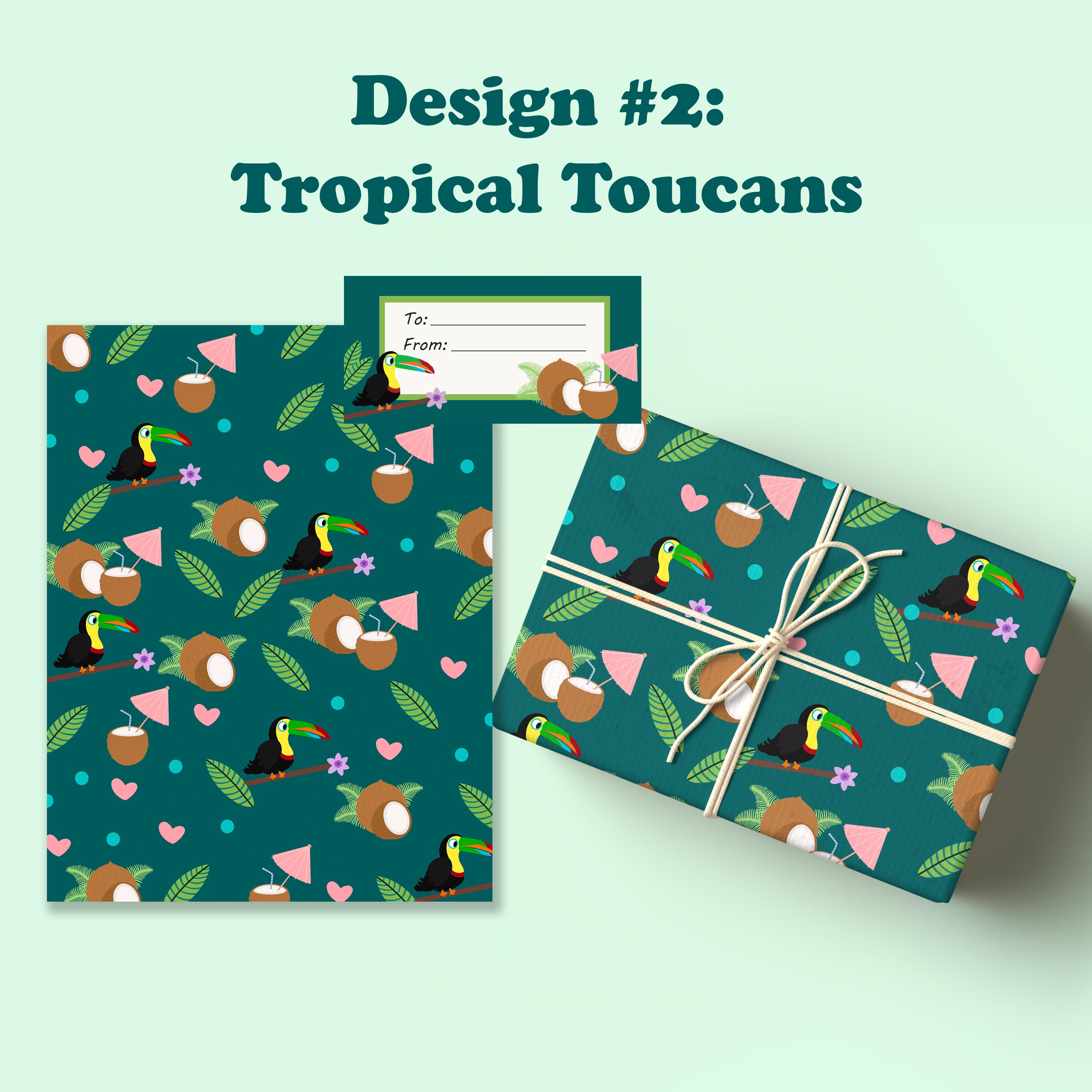 Printable Wrapping Paper Set With Gift Tags - Instant Download, 4 Cute ...