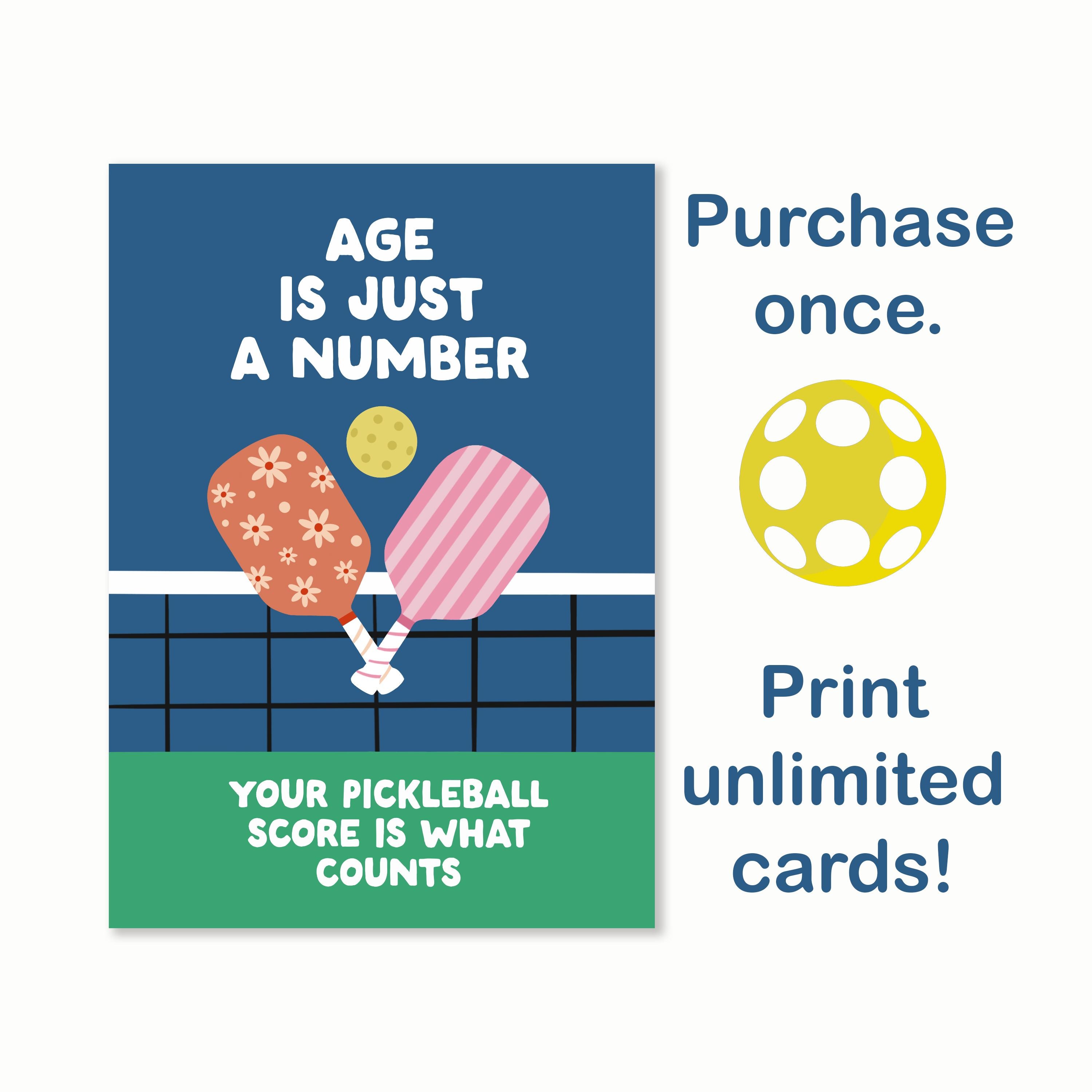 Pickleball Birthday Card: Funny Score Design (digital Download) - Etsy