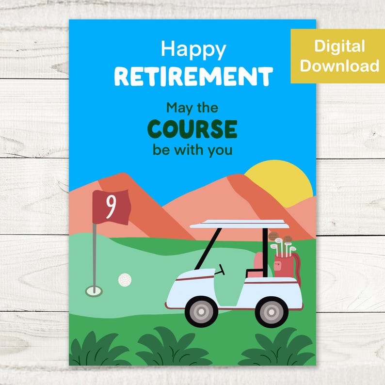 Printable Golf-themed Retirement Card - Instant Digital Download - Say ...
