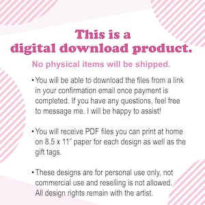 Printable Wrapping Paper Set With Gift Tags - Instant Download, 4 Cute ...
