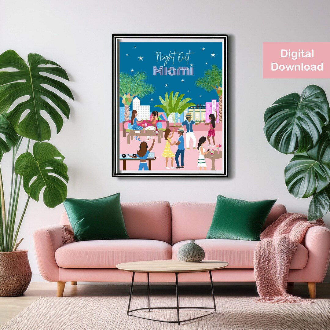 Printable Wall Art, Party in Miami - Instant Digital Download - 5 Sizes to Choose From, Decorate ...