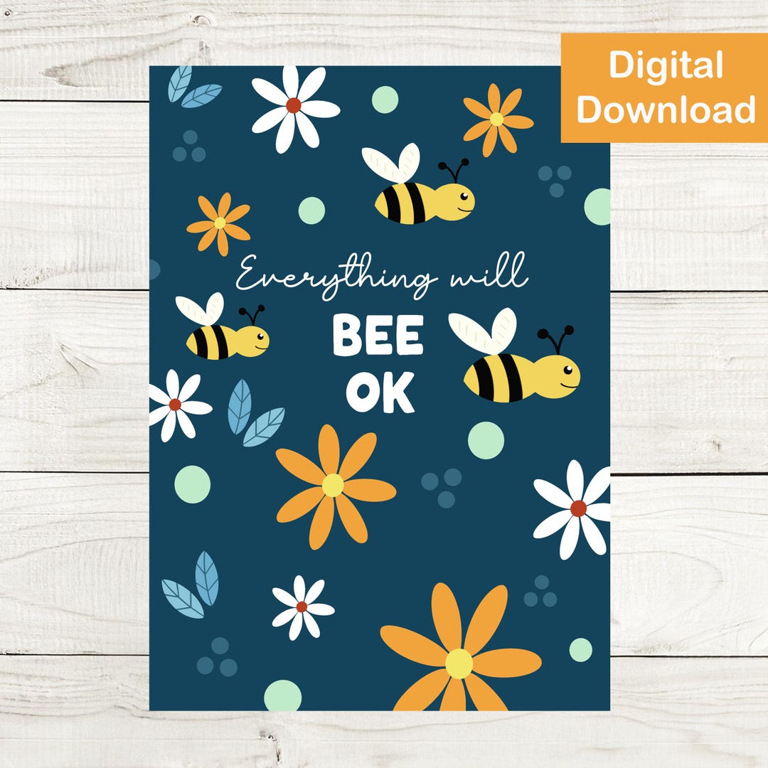 Bumble Bee Thinking of You Card: Encouragement Gift (digital Download ...