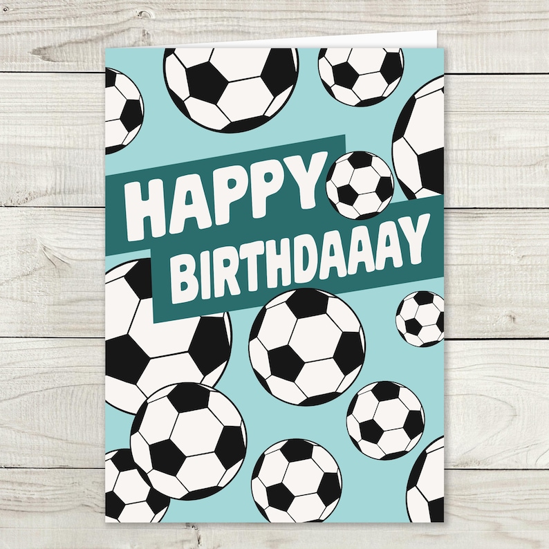 Soccer Birthday Card: Sporty Fan Greeting (digital Download) - Etsy