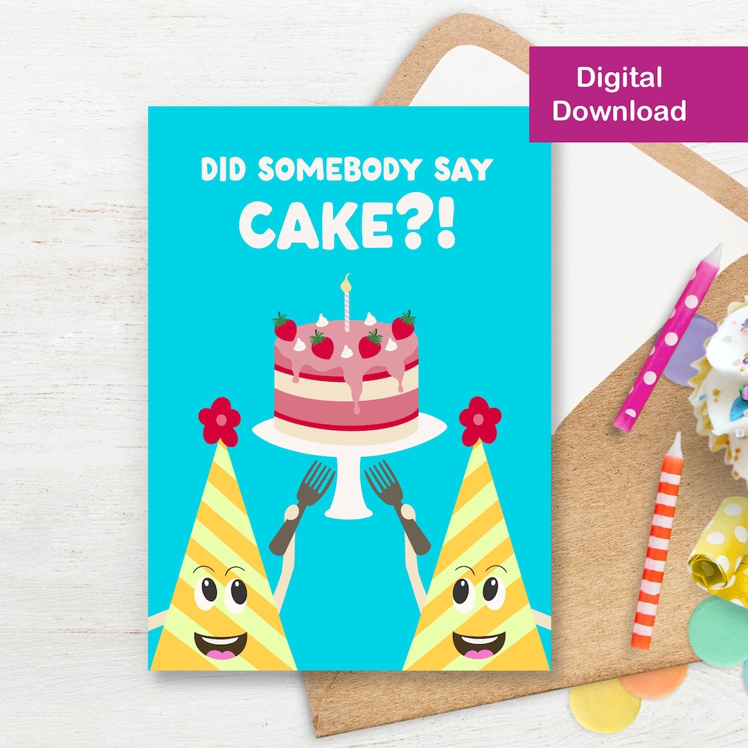 Printable Cute Birthday Card - Instant Download - Fun Greeting Card ...