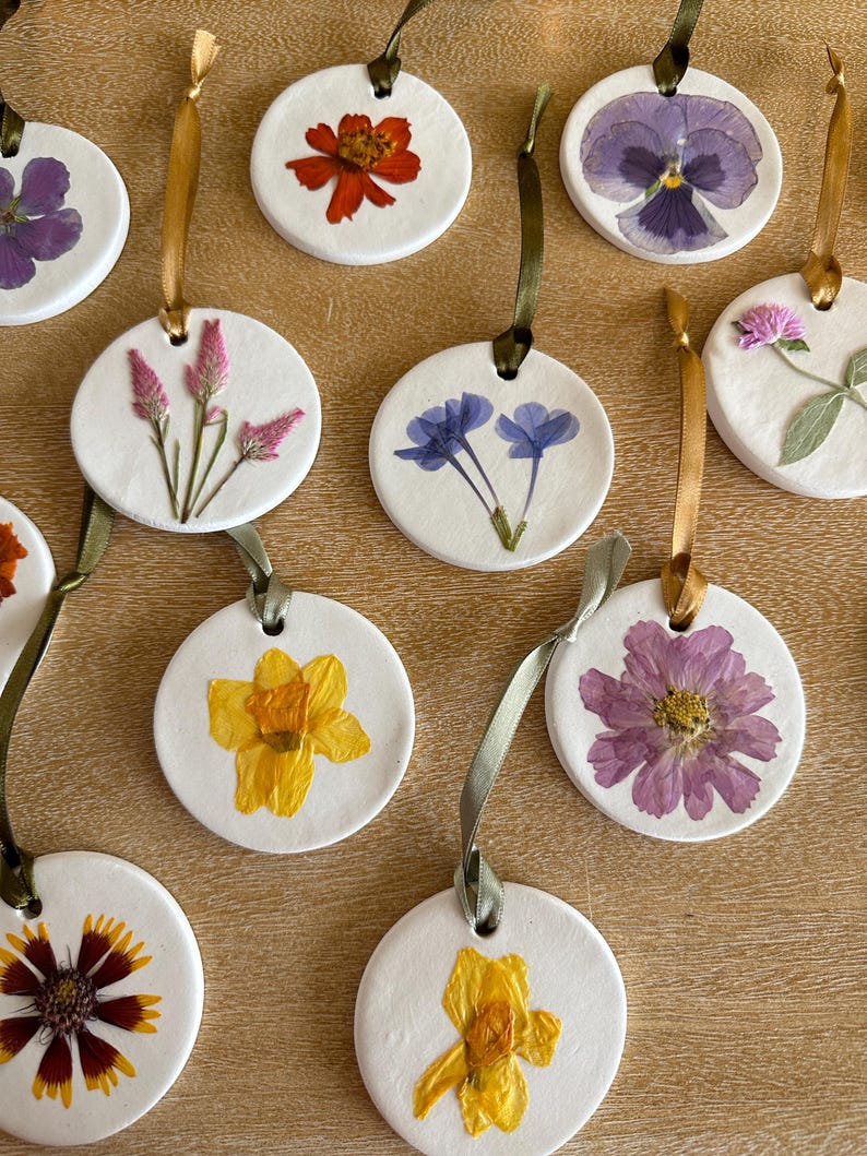 Pressed Flower Ornaments - Etsy