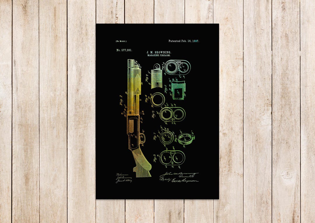Magazine Firearm Poster Magazine Firearm Patent Art Shotgun Poster ...