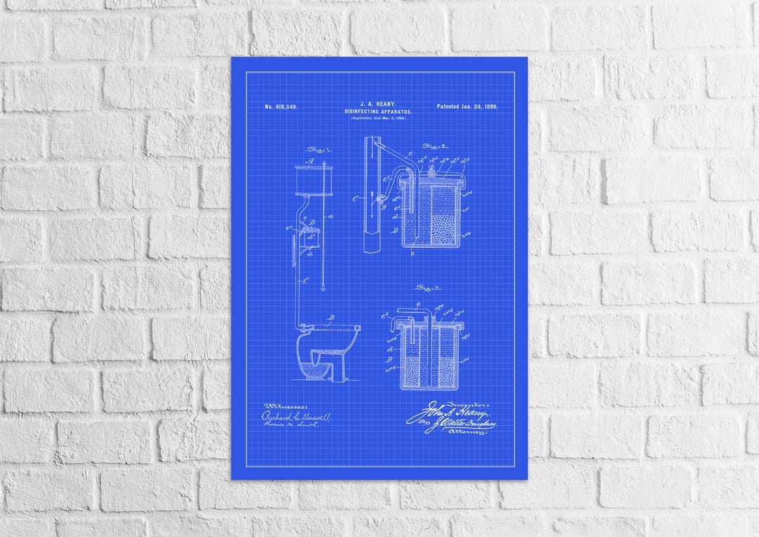 Toilet Flush Poster Bathroom Wall Decor Toilet Wall Decor Toilet Framed ...