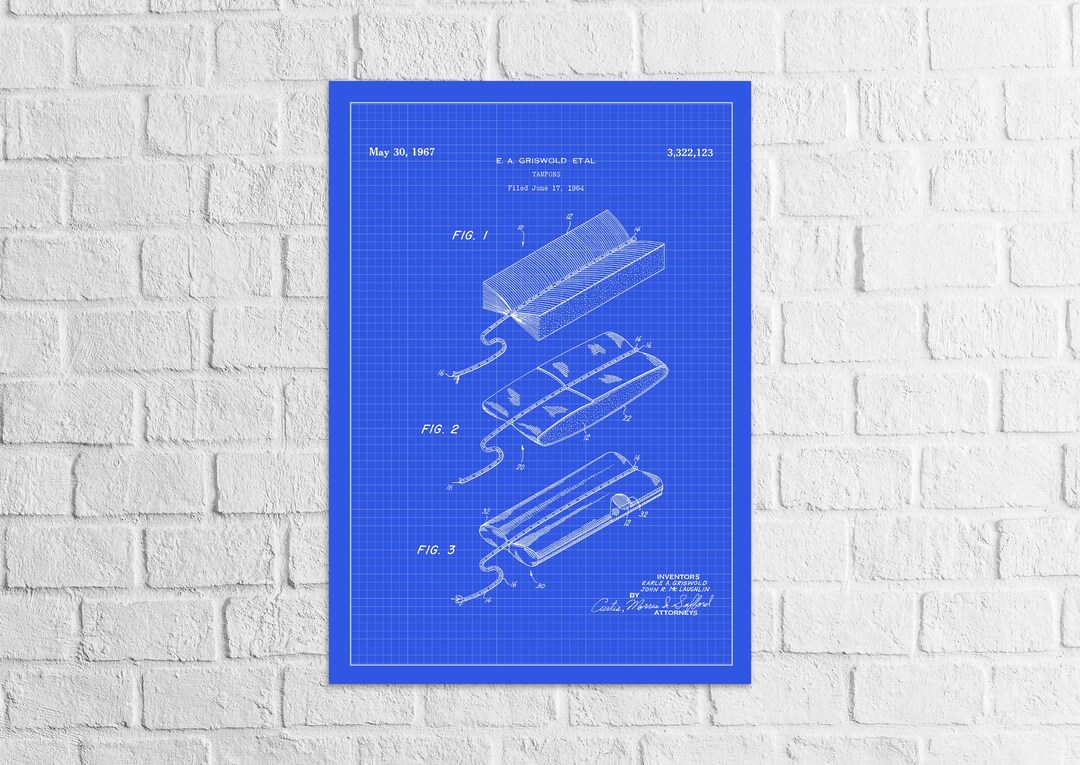 Tampons Poster Tampons Patent Bathroom Wall Decor Blueprint Posters ...