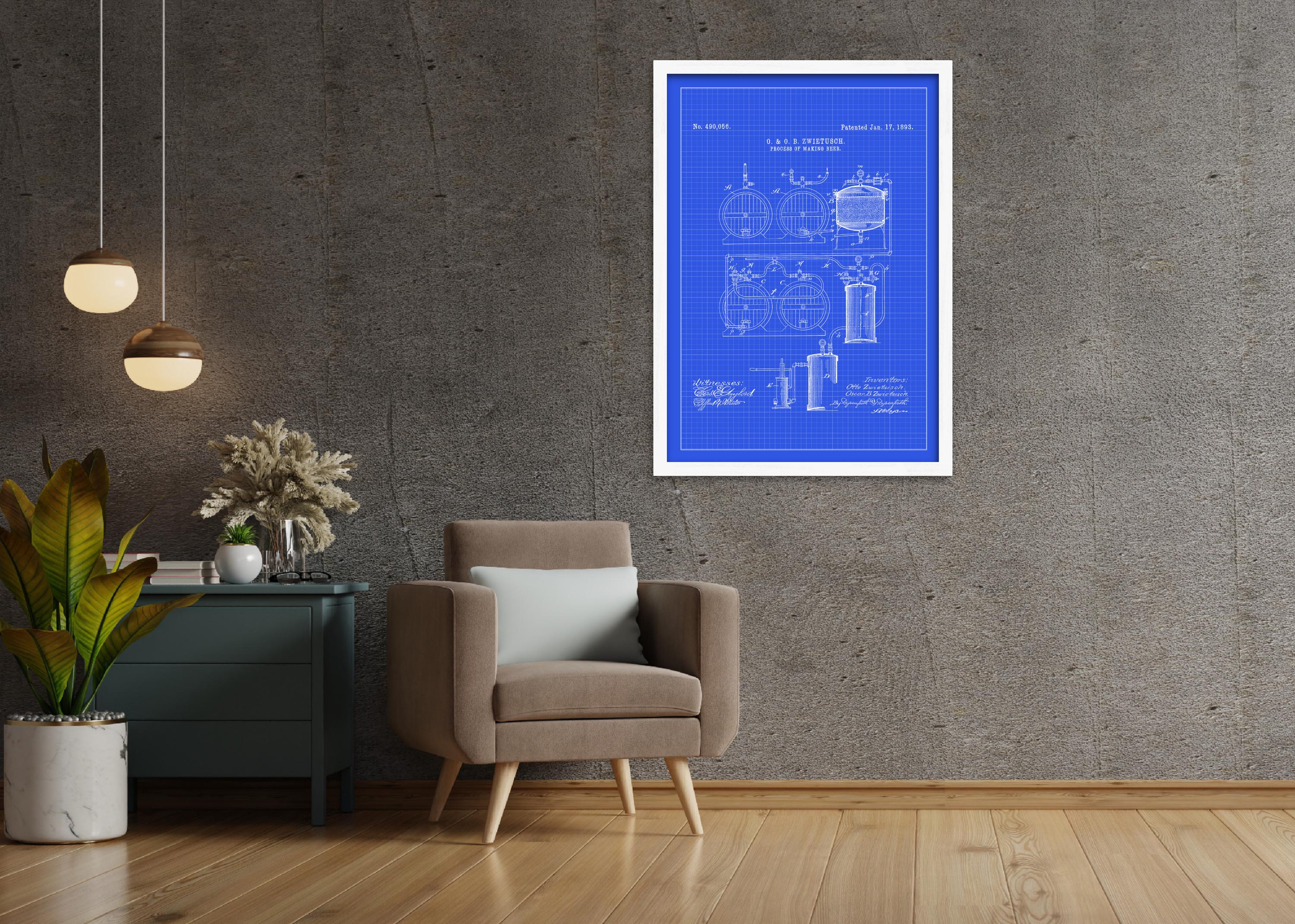 Beer Brewing Poster Process of Making Beer Print Gift for Him Gift for ...