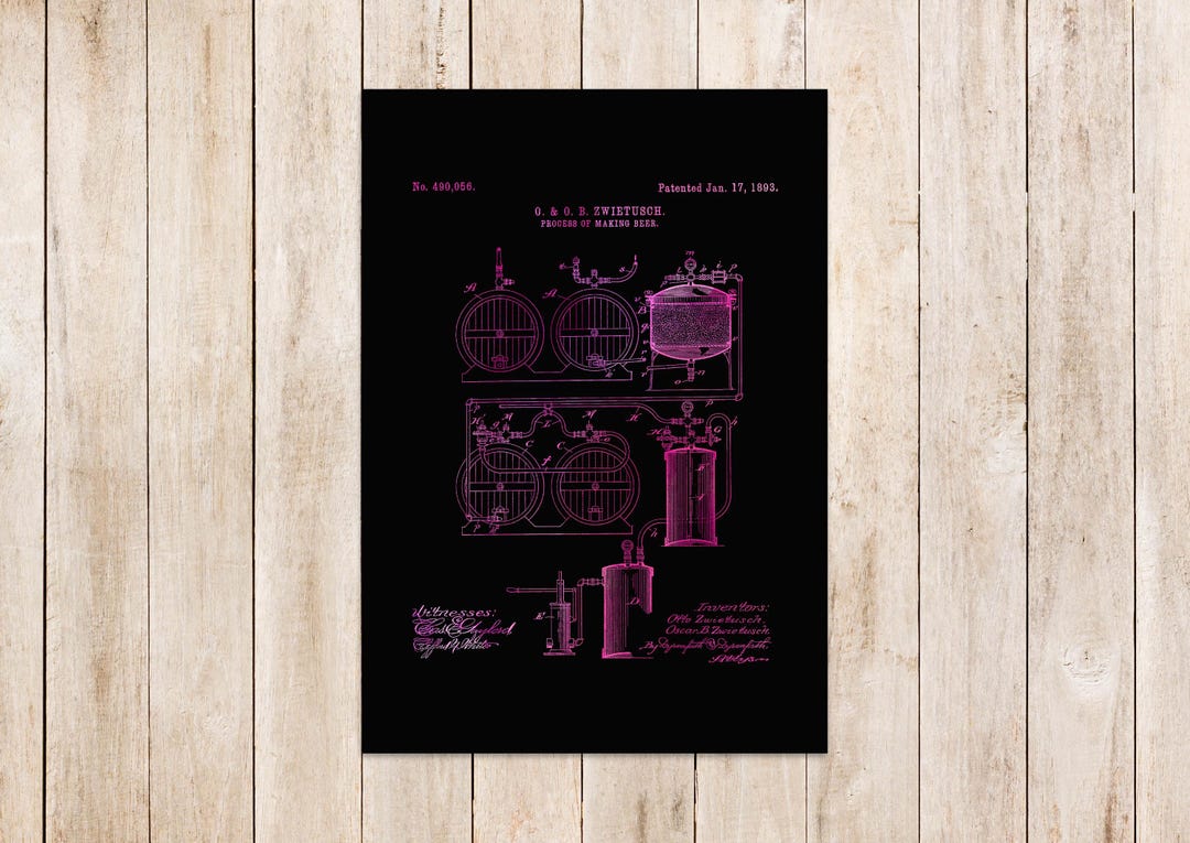 Beer Brewing Poster Process of Making Beer Print Gift for Him Gift for ...