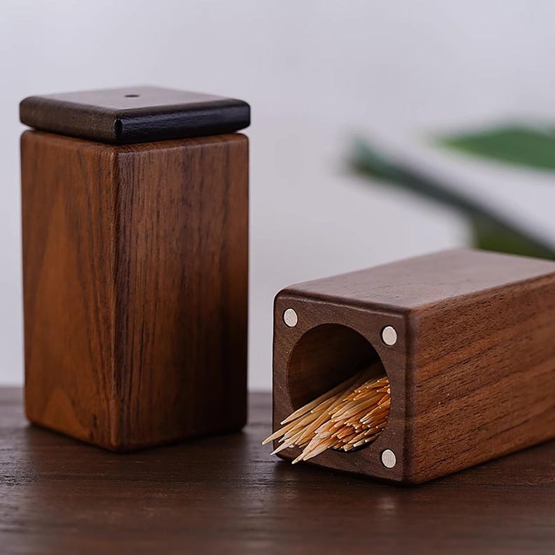 Black Walnut Toothpick Holder Toothpick Box – Custom Engraving ...