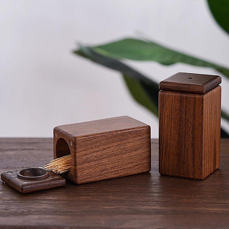 Black Walnut Toothpick Holder Toothpick Box – Custom Engraving ...