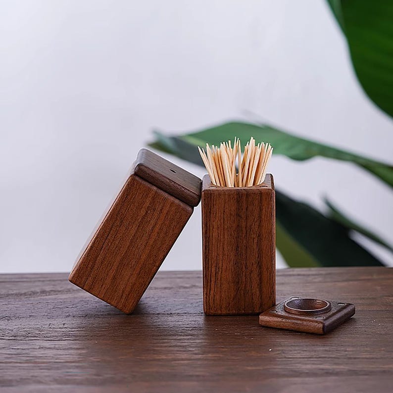 Black Walnut Toothpick Holder Toothpick Box – Custom Engraving ...