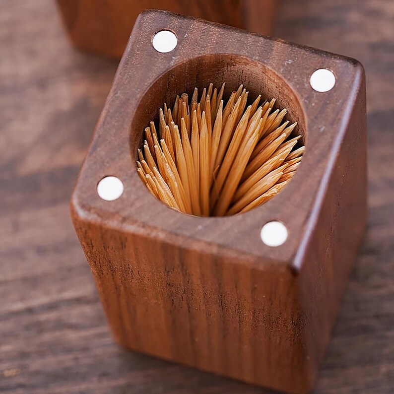 Black Walnut Toothpick Holder Toothpick Box – Custom Engraving ...