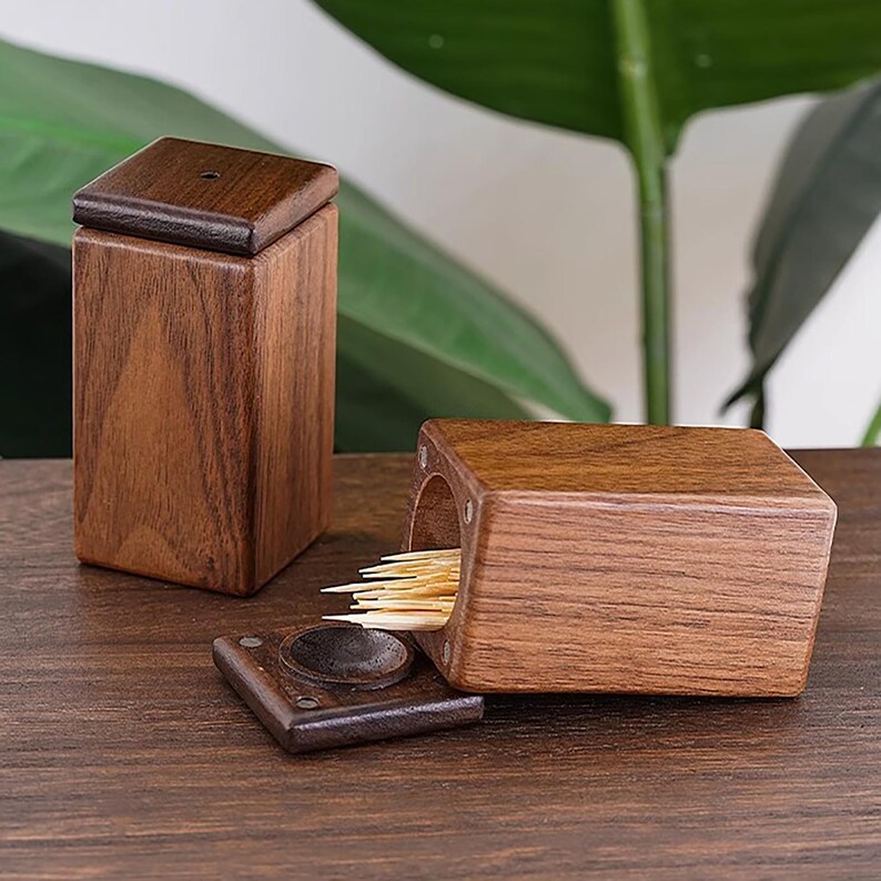 Black Walnut Toothpick Holder Toothpick Box – Custom Engraving ...