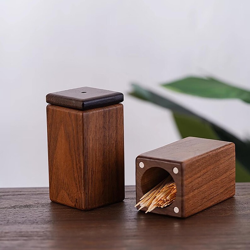 Black Walnut Toothpick Holder Toothpick Box – Custom Engraving ...