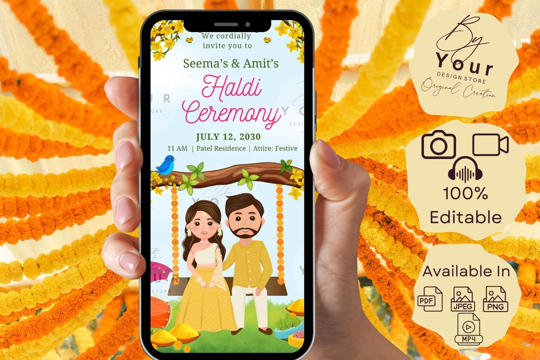 Haldi Ceremony Invitation | Digital - Printable | Customizable Indian ...