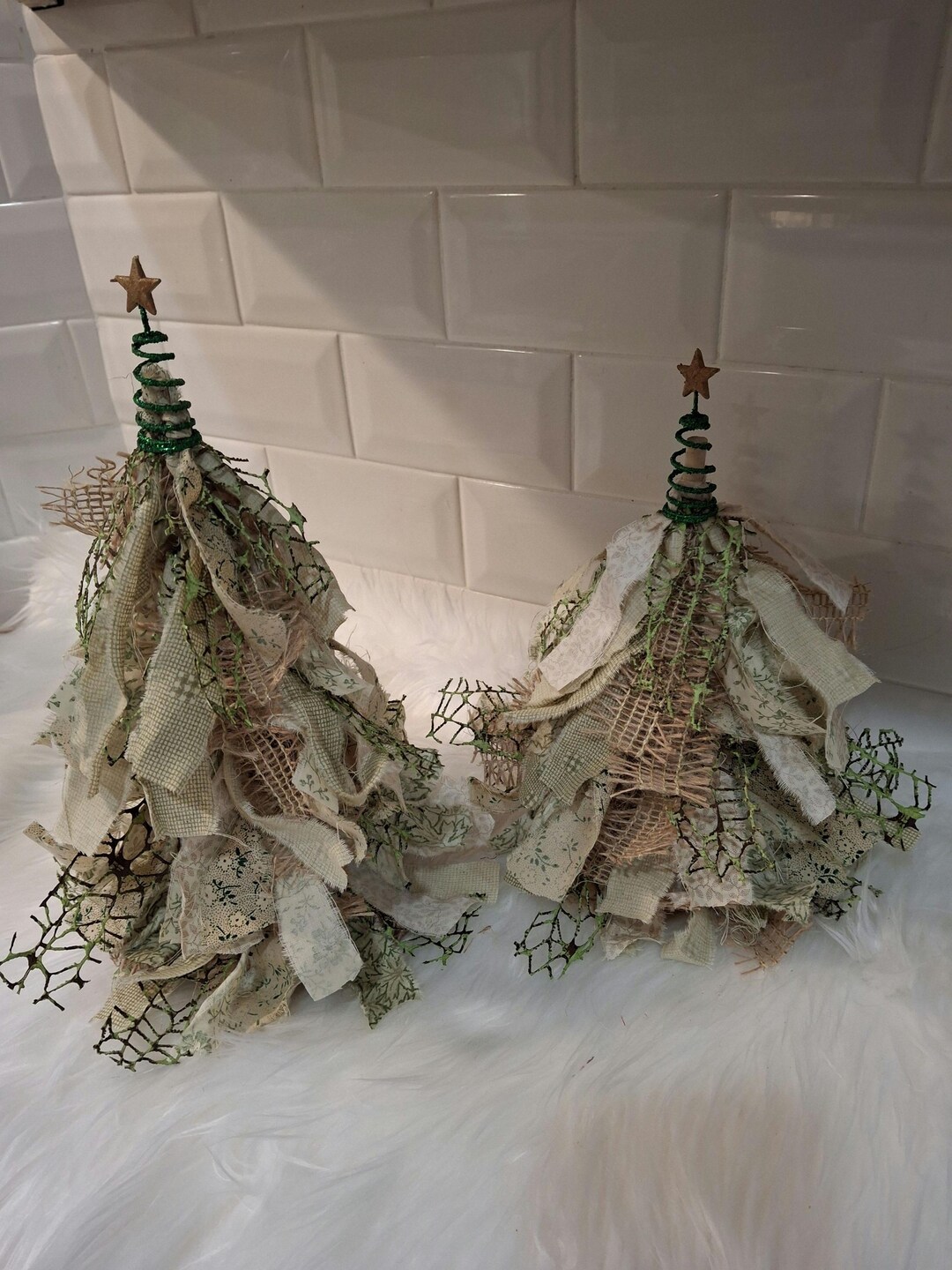 Rag Christmas Trees Set - Etsy
