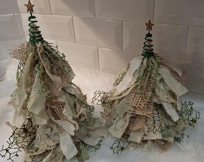 Rag Christmas Trees Set - Etsy