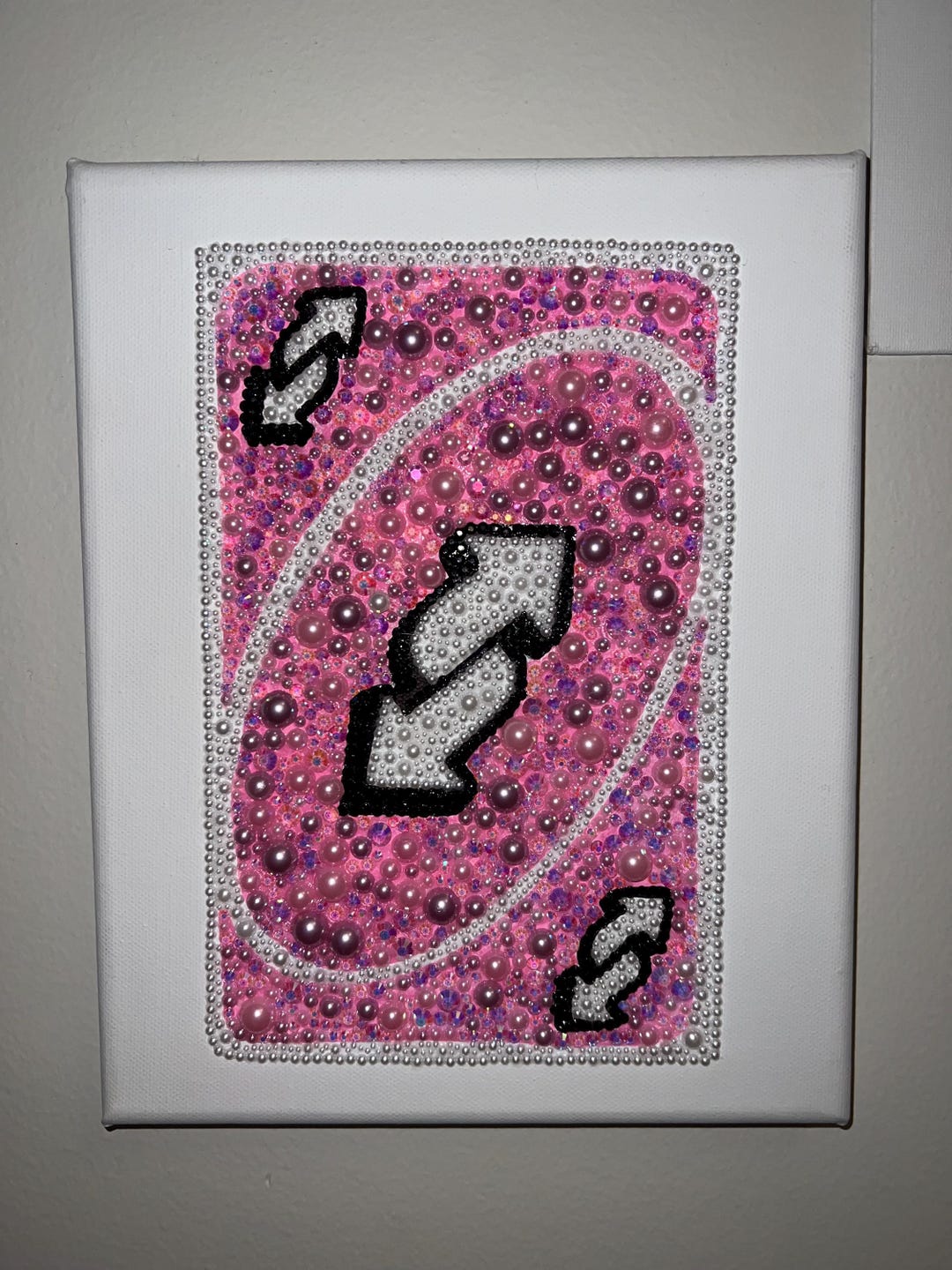 Pink UNO Reverse Bedazzled Wall Art (25cmx20cm) - Etsy