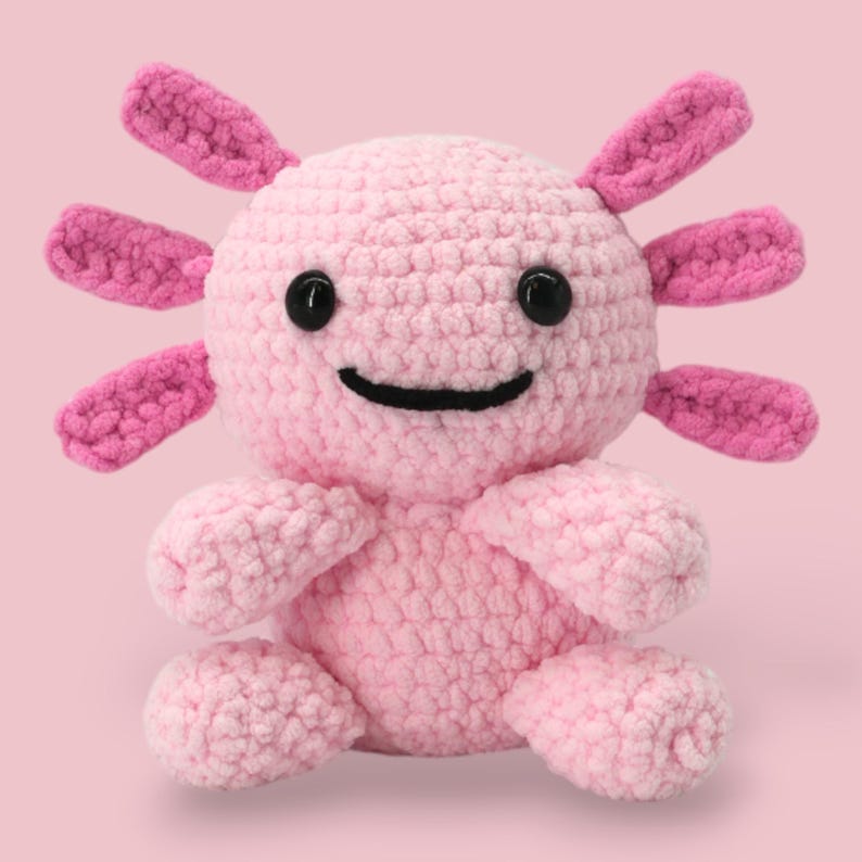 Crochet Axolotl Kit - Beginner Amigurumi Crochet Kit - DIY Plushie ...